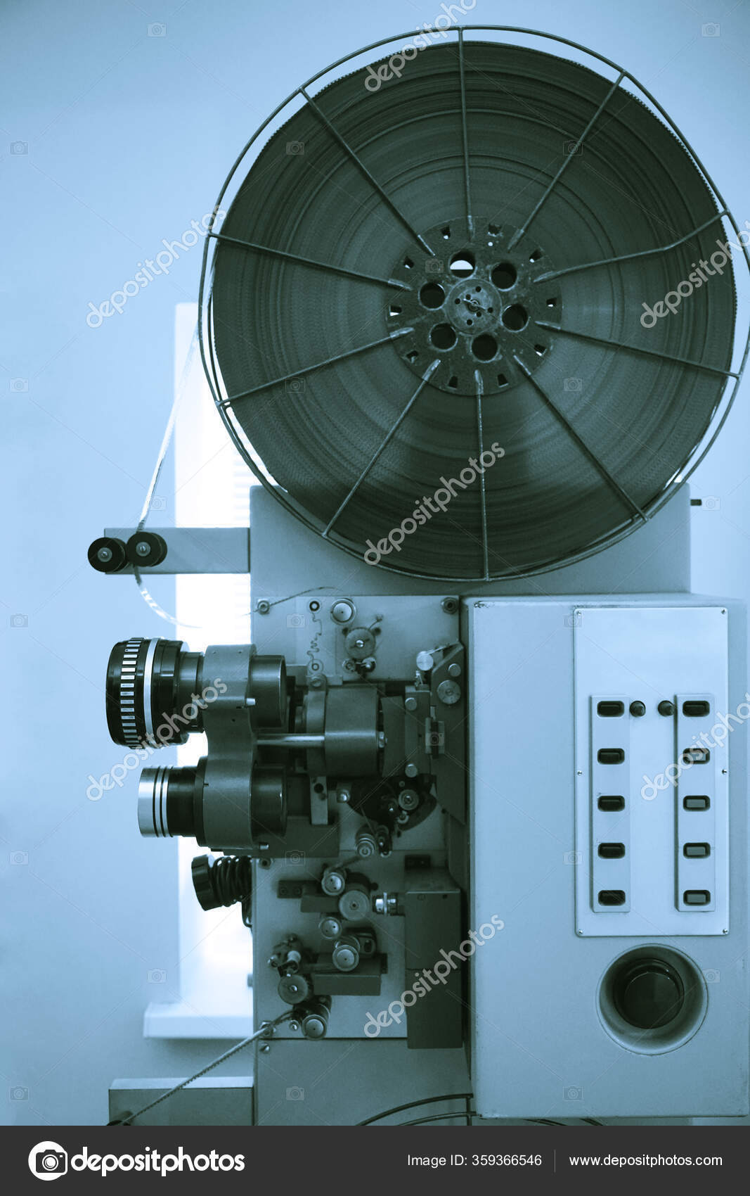 Old 8Mm Film Projector Isolated Gray Wall Background Vintage Classic ...