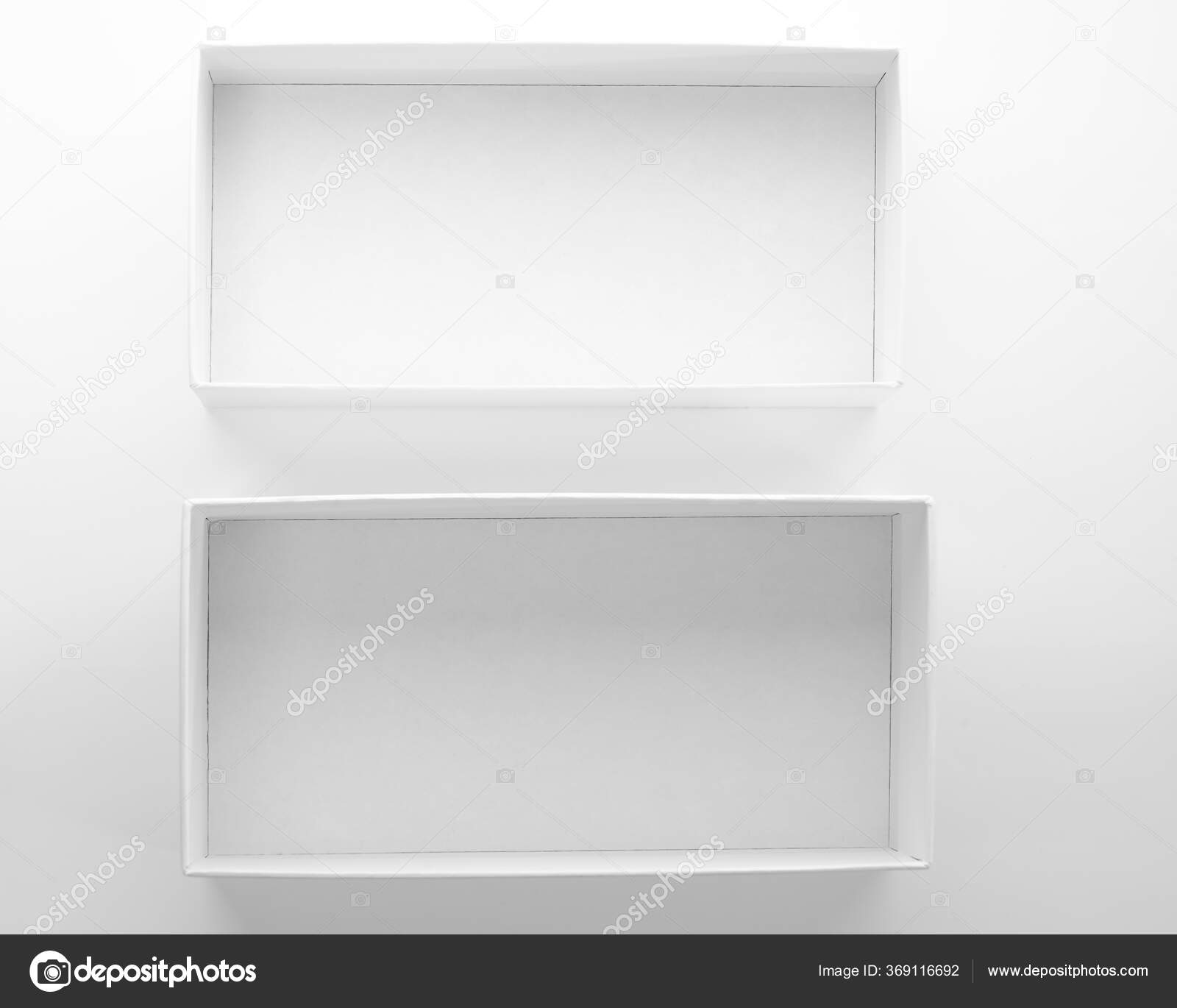 White Cardboard Box Cover White Table Top View Isolated White — Stock ...