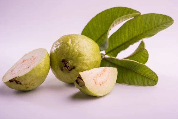 Guava fruit or Amrood or Amrud or peru isolated, selective focus Stock ...