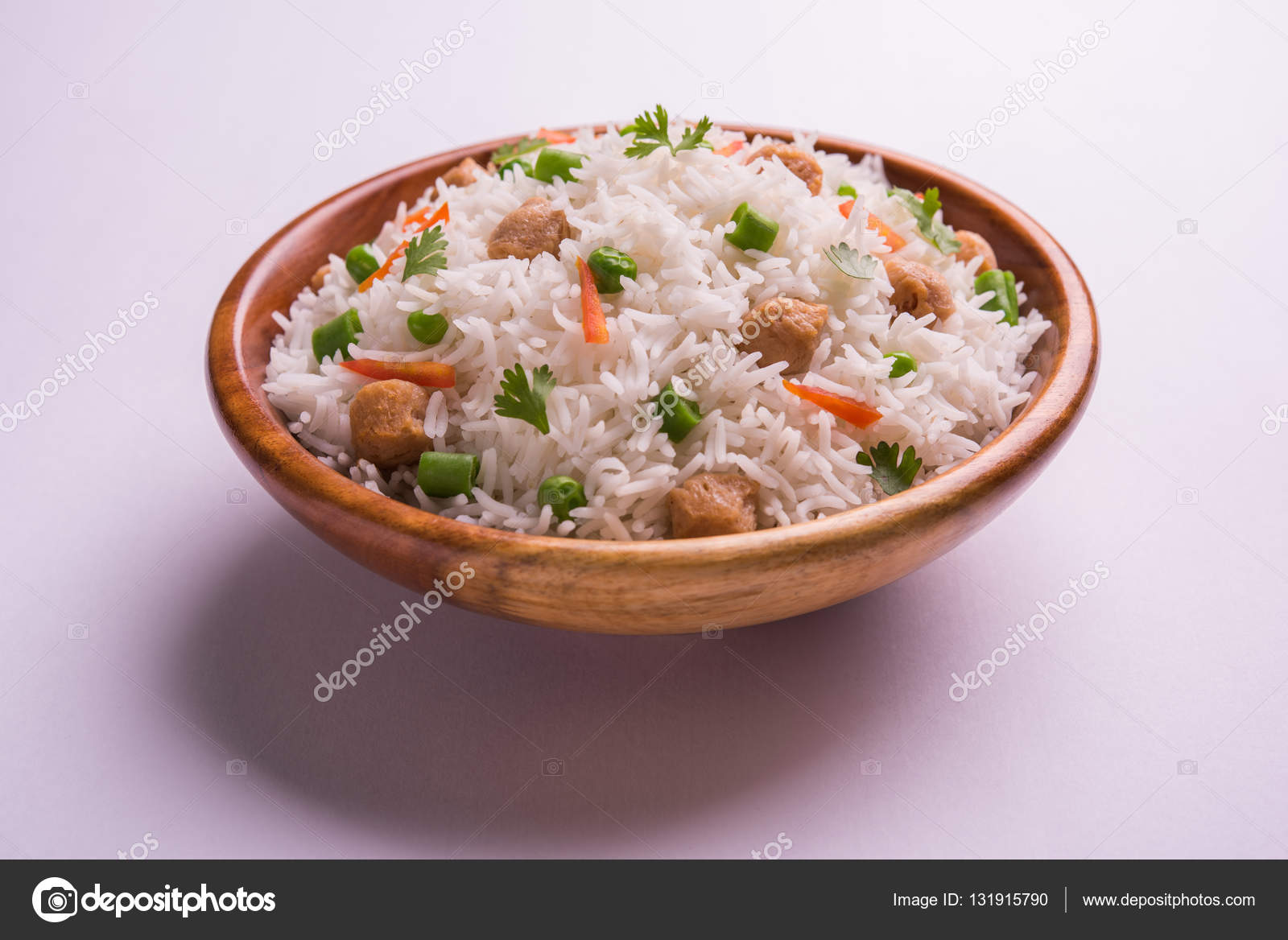 Soya Chunks With Rice