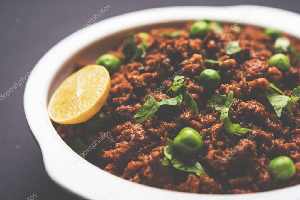 Masala india Kheema Pav o khima o carne picada picante seca ...