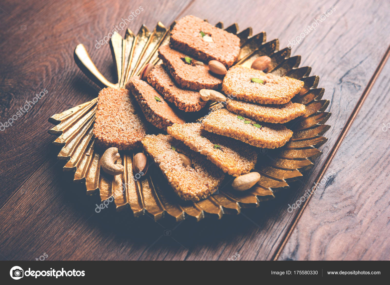 Gajak Til Papdi Patti Dry Sweet Cake Made Sesame Seeds — Stock Photo ...
