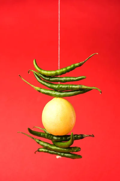 Lemon Chilies Hanging Indian Superstitious Lemon Green Chillies Tied ...