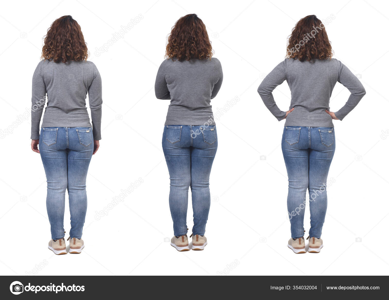 Vista Trasera Una Mujer Con Varias Poses: fotografía de stock © MariaiC ...