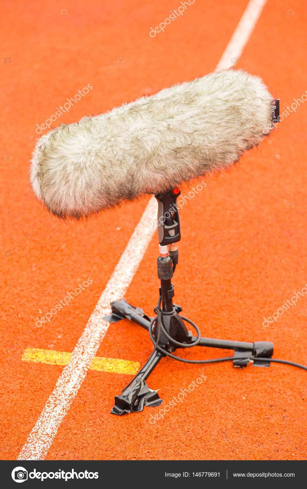 Directional Microphone Boom Windshield Football Stadium — Stock Photo ...
