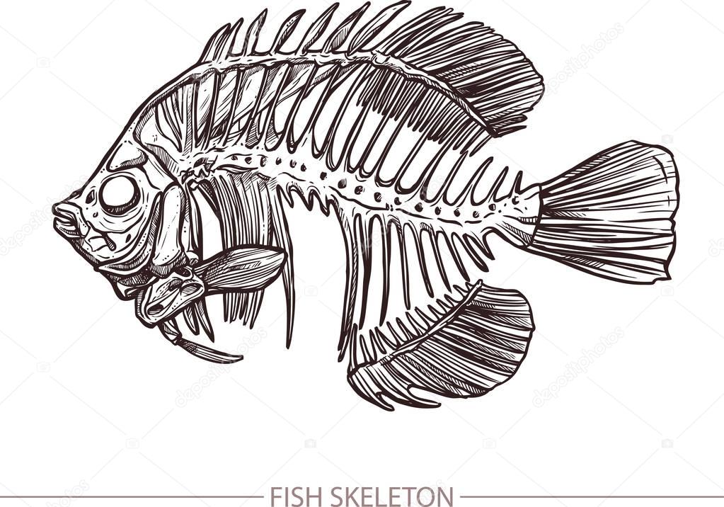 Redfish Skeleton Drawing