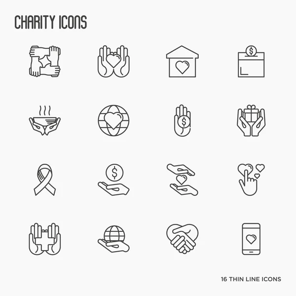 Donation and charity icons — Stock Vector © Lumumba #4855854