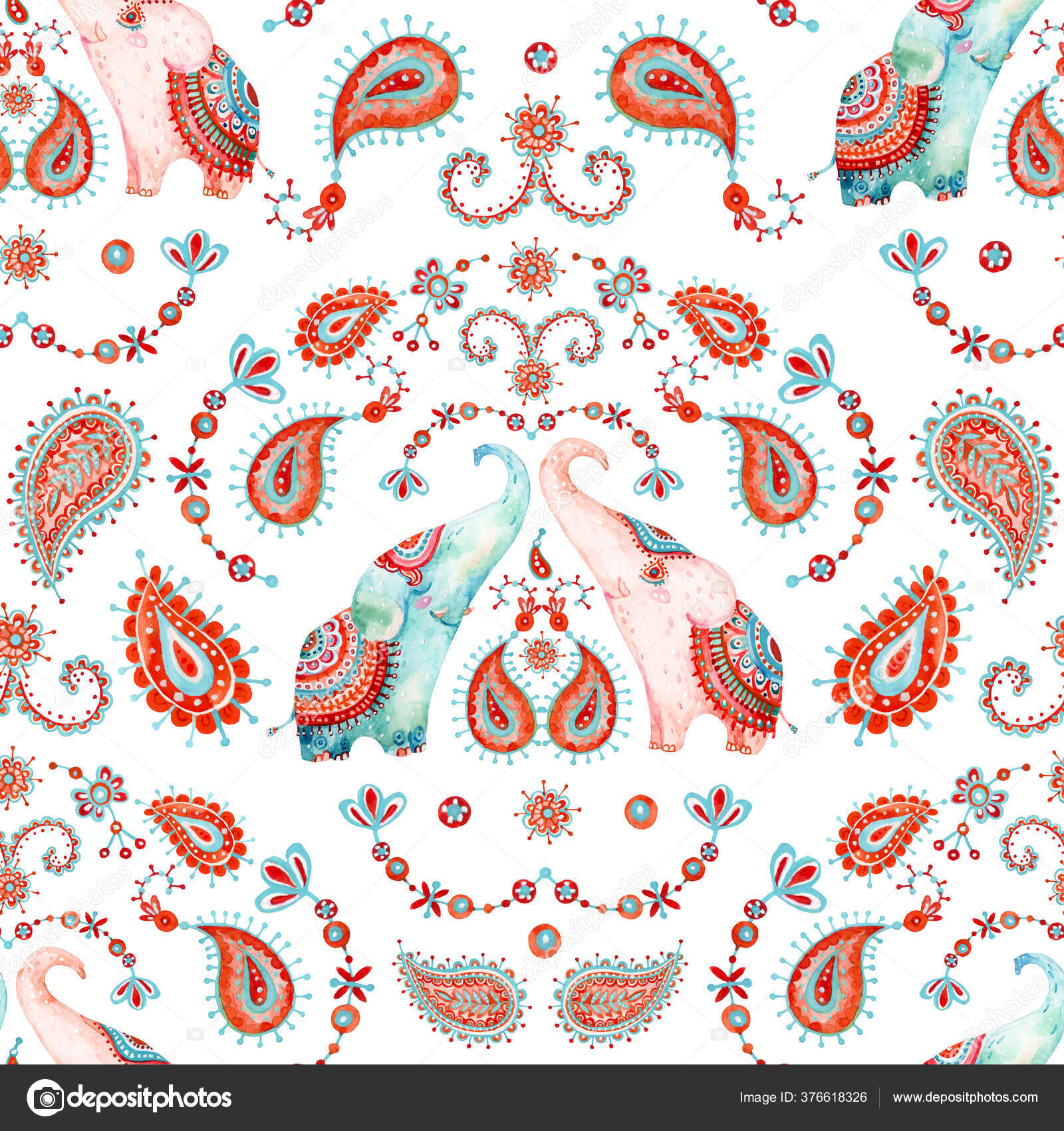Indian Elephant Wallpaper Pattern
