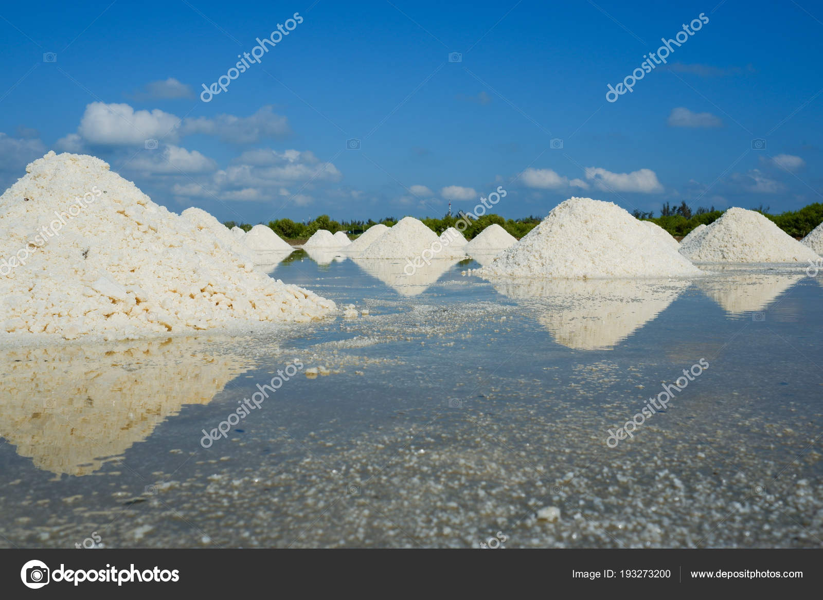 White Salt Field Sunny Day Royalty High Quality Free Stock — Stock ...