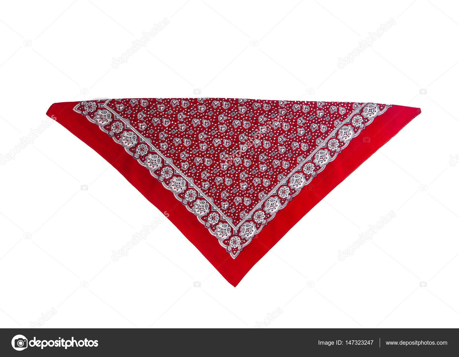 Red kerchief bandana with a pattern, isolated — Stock Photo © TanaCh ...