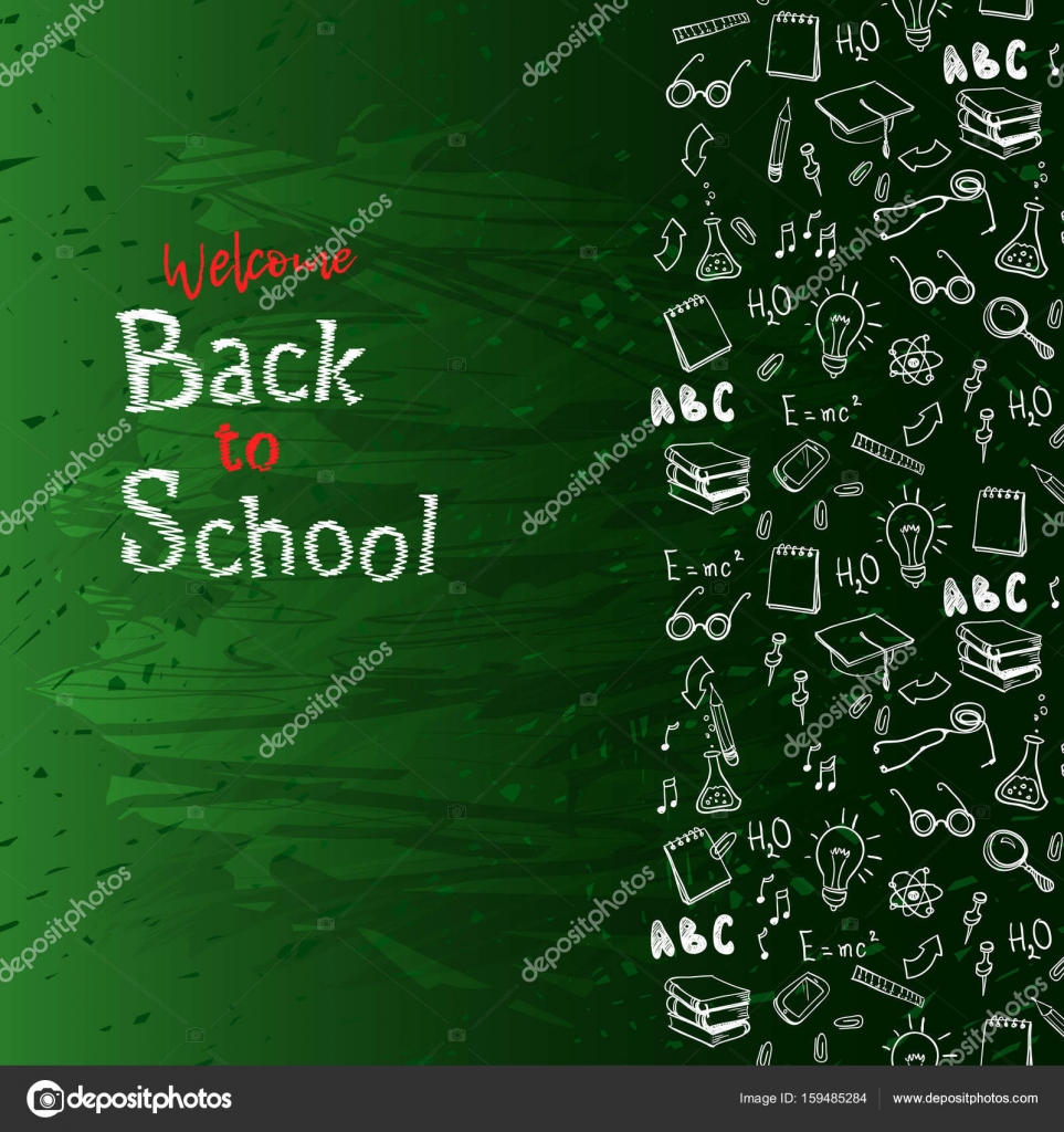 Seamless border with school elements. Back to school. Stock Vector by ...