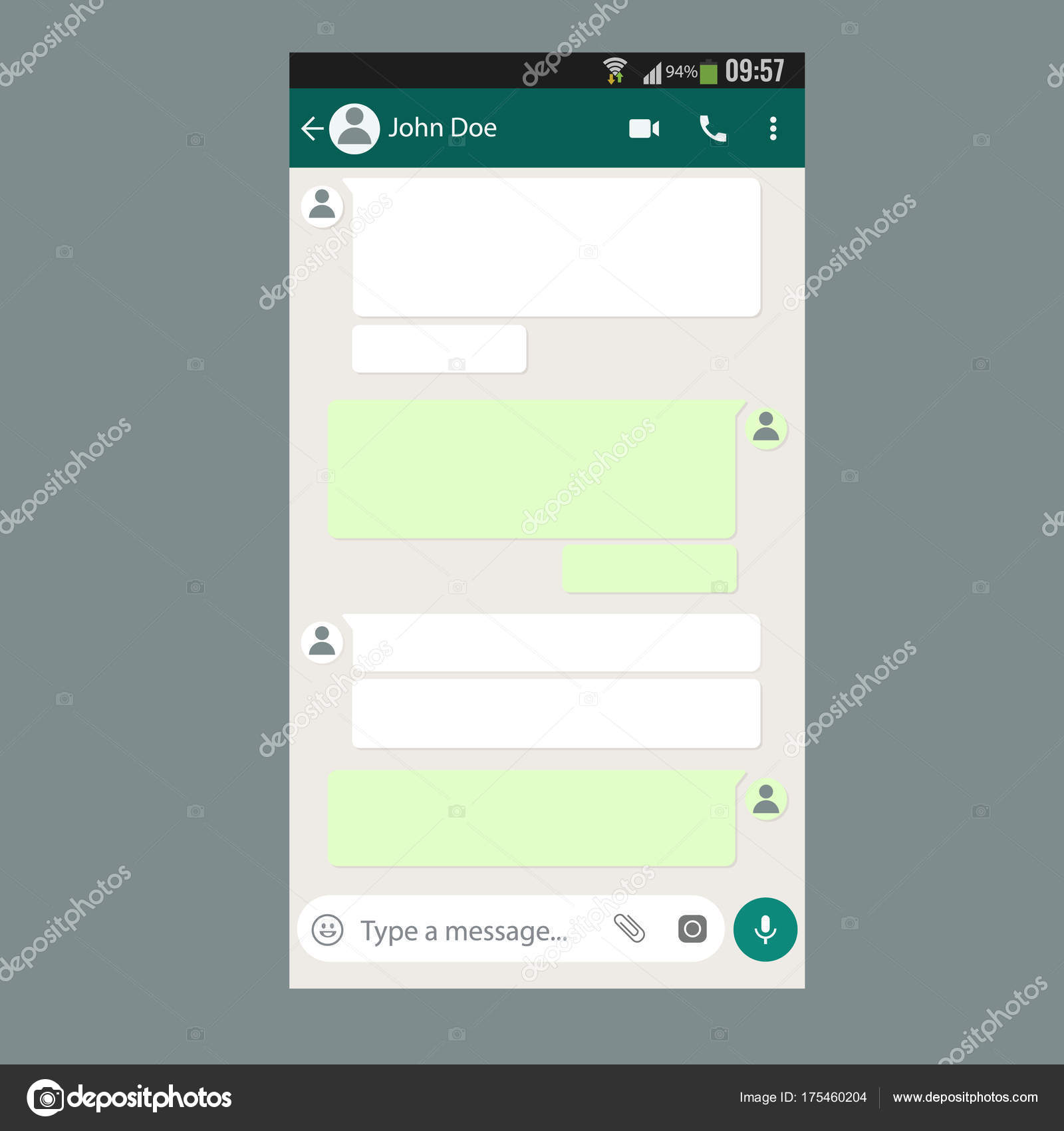 Kit de interfaz de usuario móvil Plantilla de aplicación de chat en ... Kit de interfaz de usuario móvil Plantilla de aplicación de chat en ...