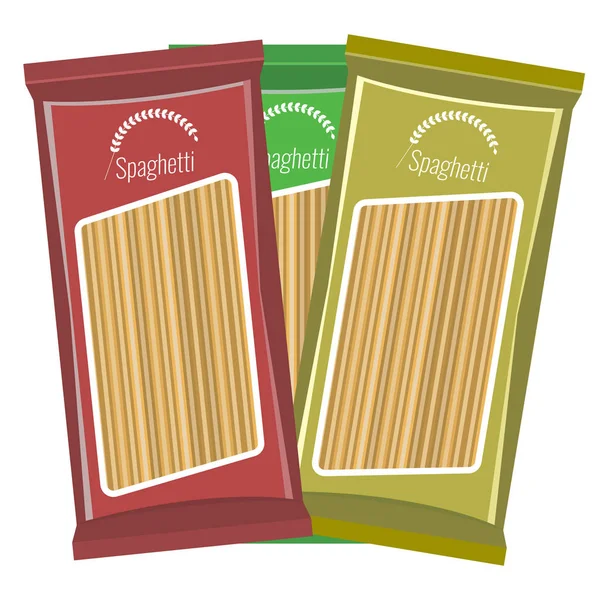 Spaghetti or pasta package mockup, isolated on white background. Flat ...