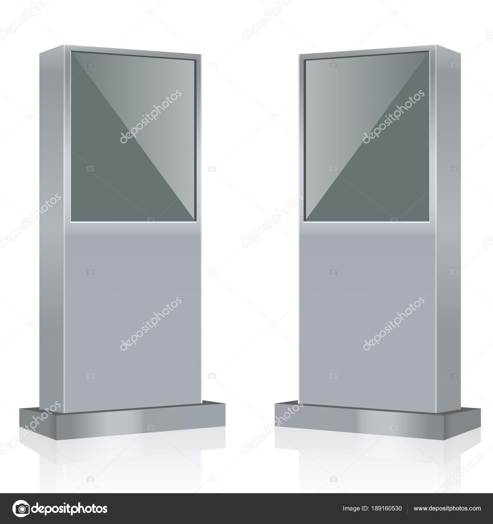 Vector Interactive Information Kiosk Terminal Stand Screen Display Console Infokiosk Stock ...