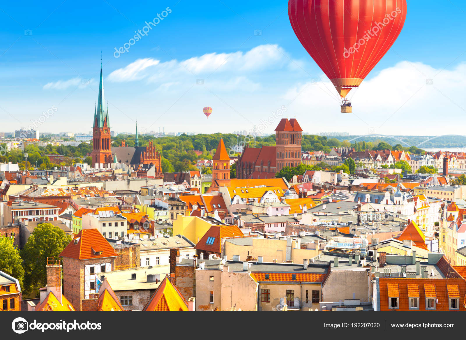 Aerial Panoramic View Historical Buildings Roofs Polish Medieval Town ...