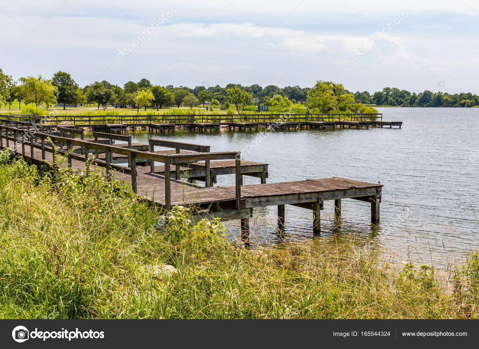 Boat Dock at Mount Trashmore Park in Virginia Beach Stock Photo by ...
