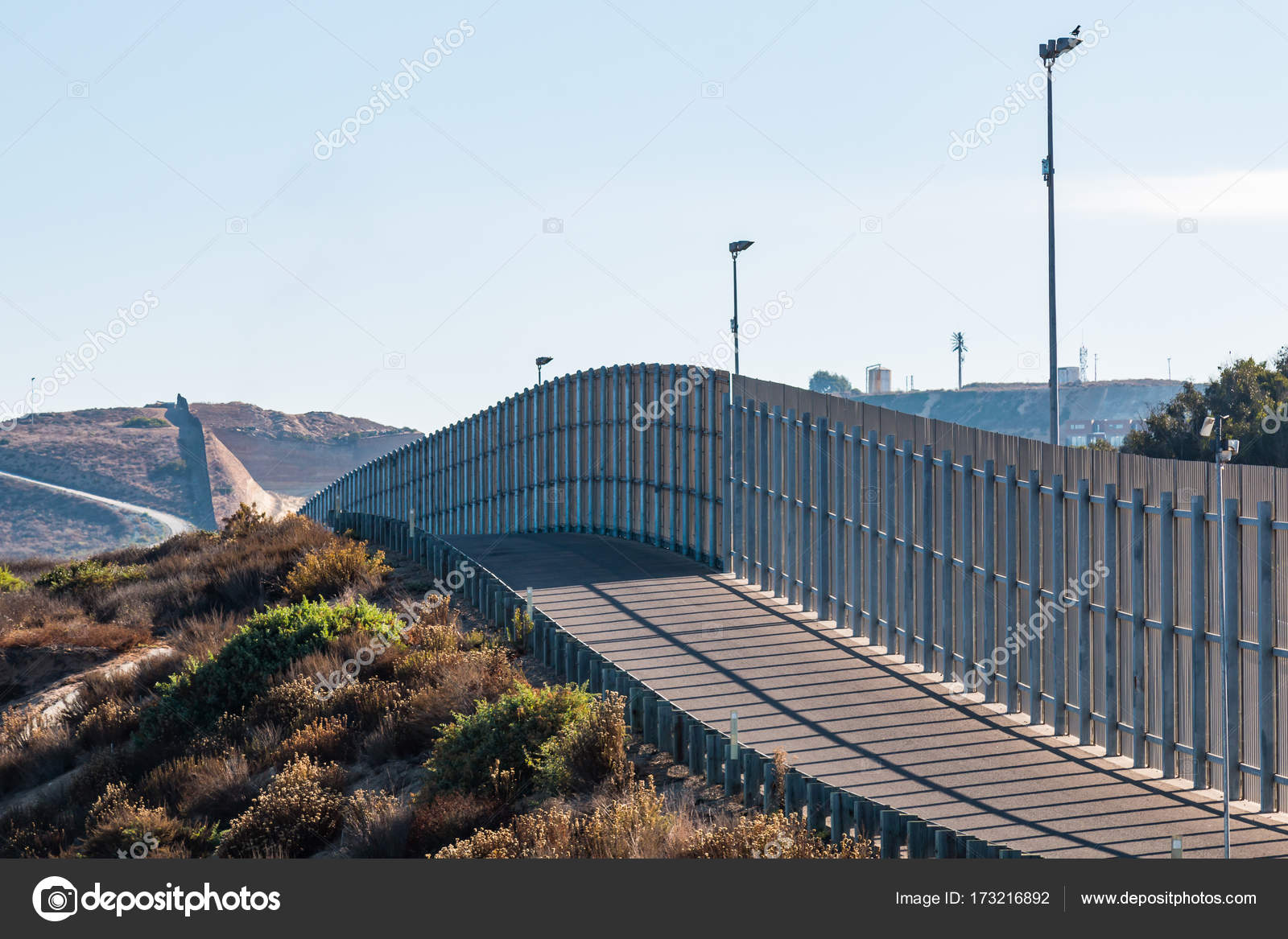 Section of International Border Wall Between San Diego/Tijuana Stock ...