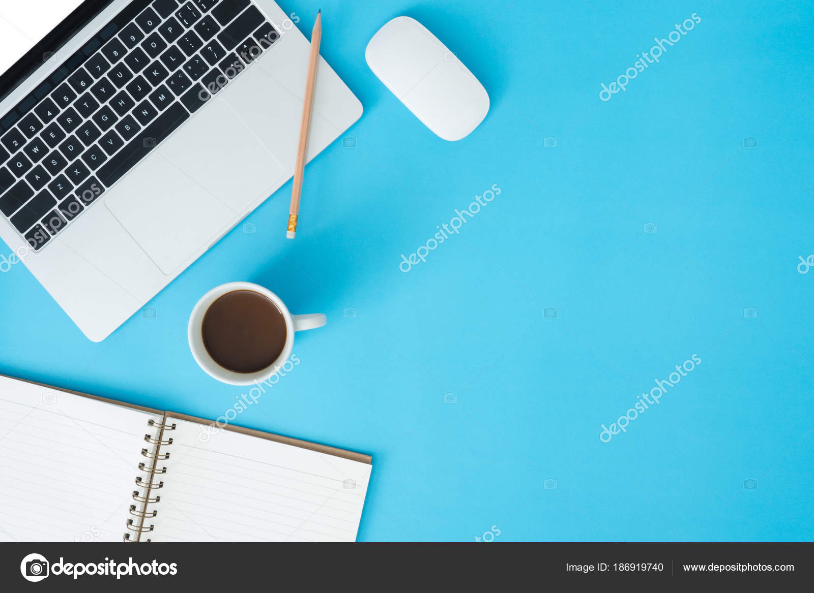 Minimal work space - Creative flat lay photo of workspace desk. Top ...