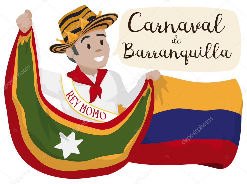 Momo King celebra el carnaval de Barranquilla con banderas de Colombia ...