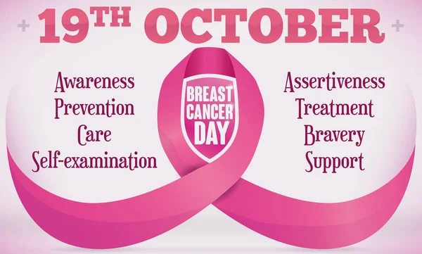 Some Precepts and Pink Ribbon for Breast Cancer Awareness Month, Vector ...