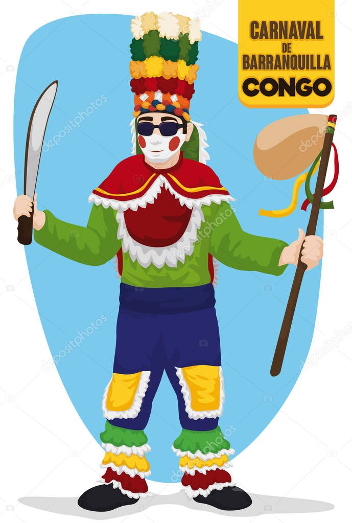 Traje de bailarina tradicional del Congo para el carnaval de ...