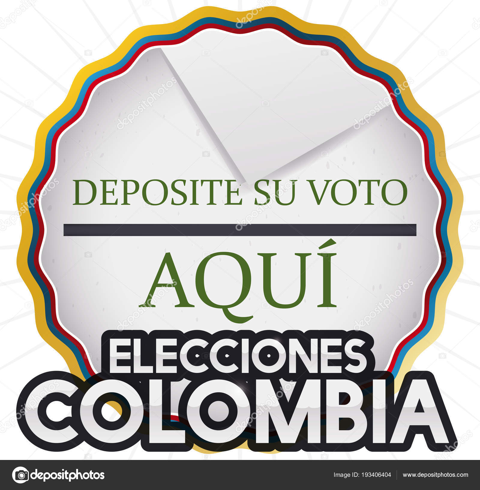 Round Button with Hole and Electoral Card for Colombian Elections ...