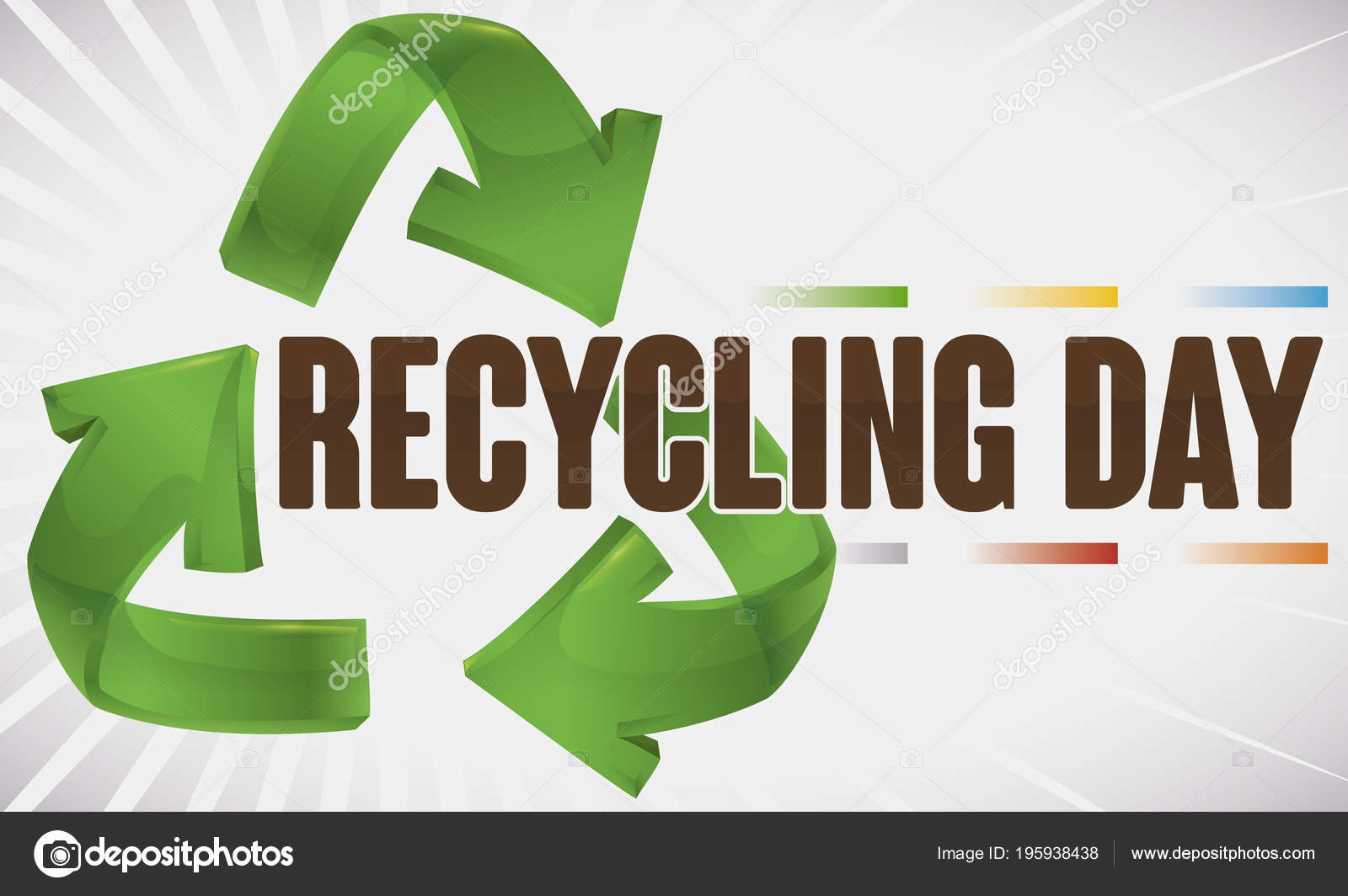 Banner Promoting Recycling Proper Colors Trash Disposal Loop Arrows ...