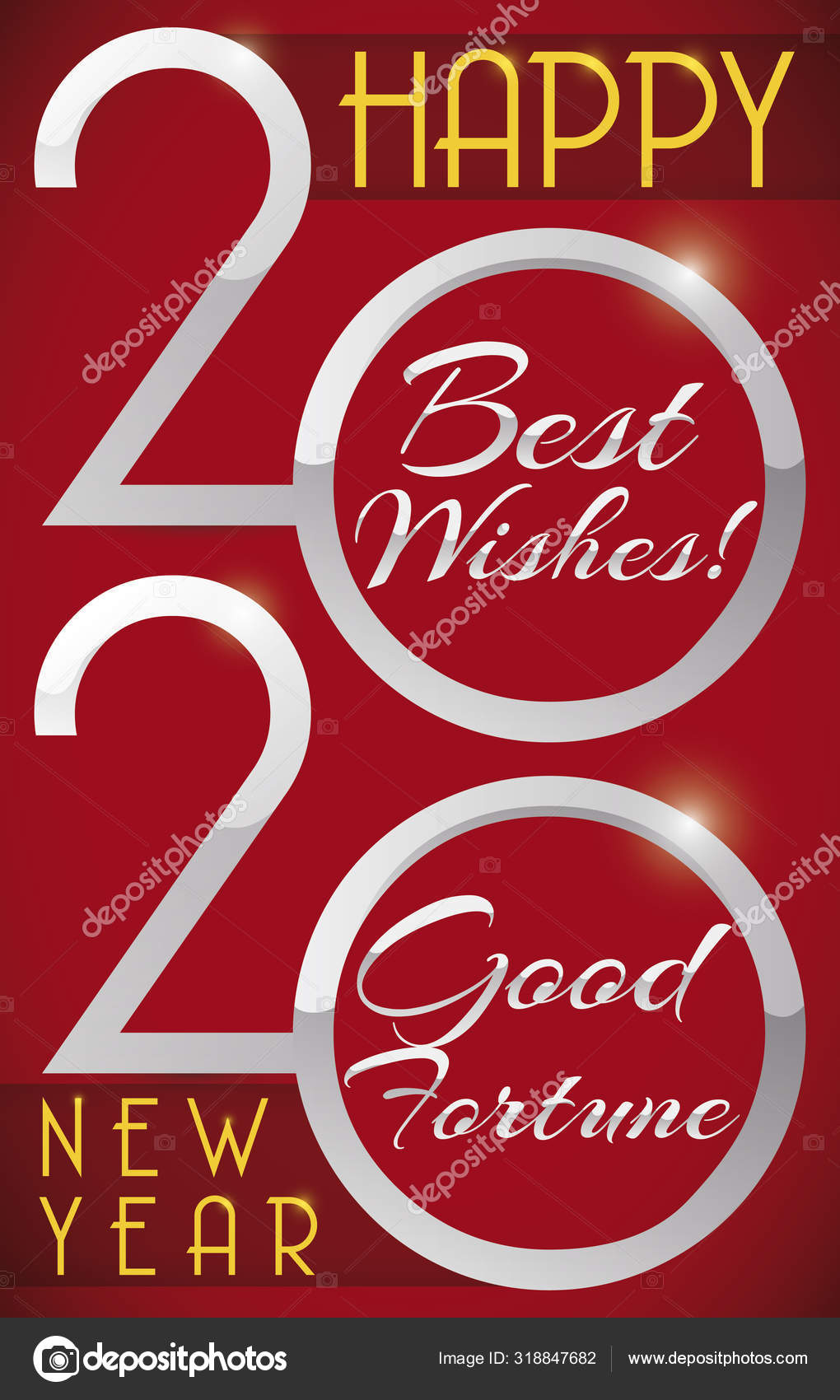 Greeting to Celebrate the New Year 2020 with Best Wishes, Vector ...
