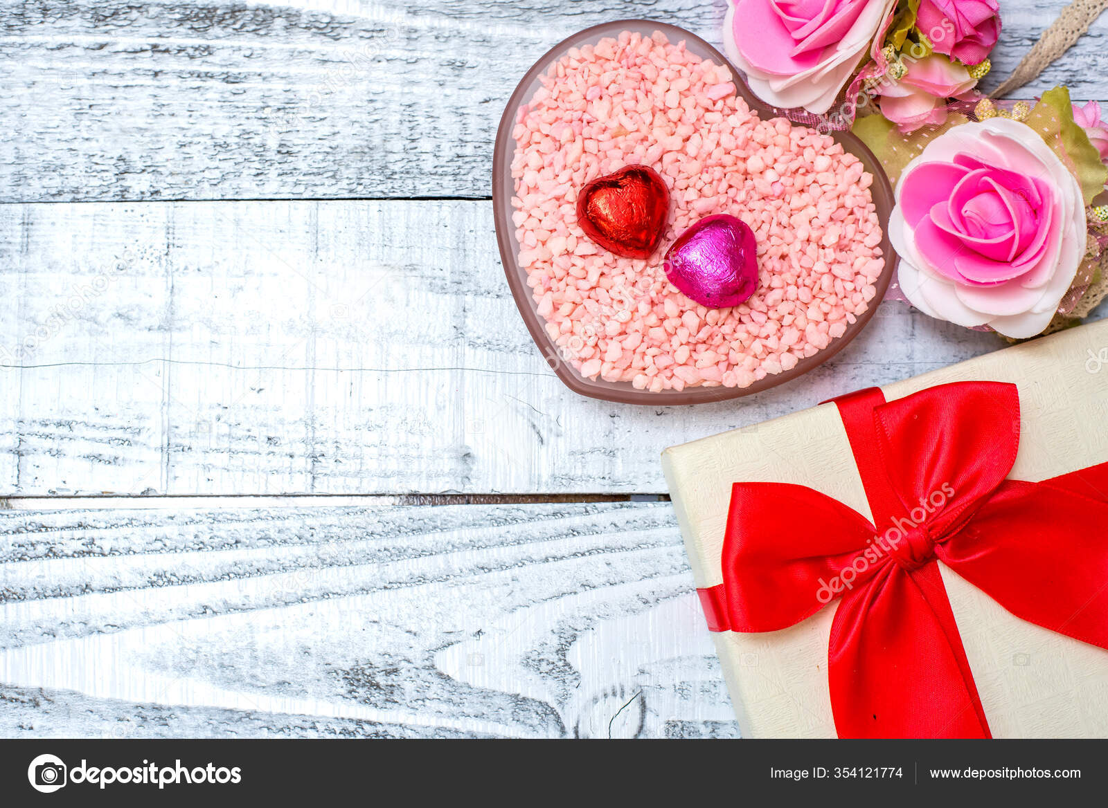 Romantic Valentines Day Composition Background Stock Photo by ...