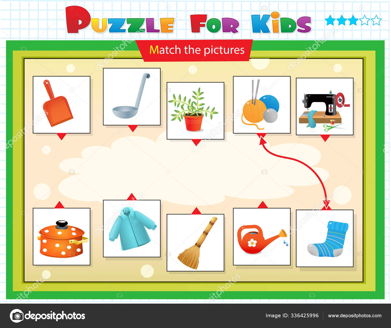 Matching game, education game for children. Puzzle for kids. Match the ...