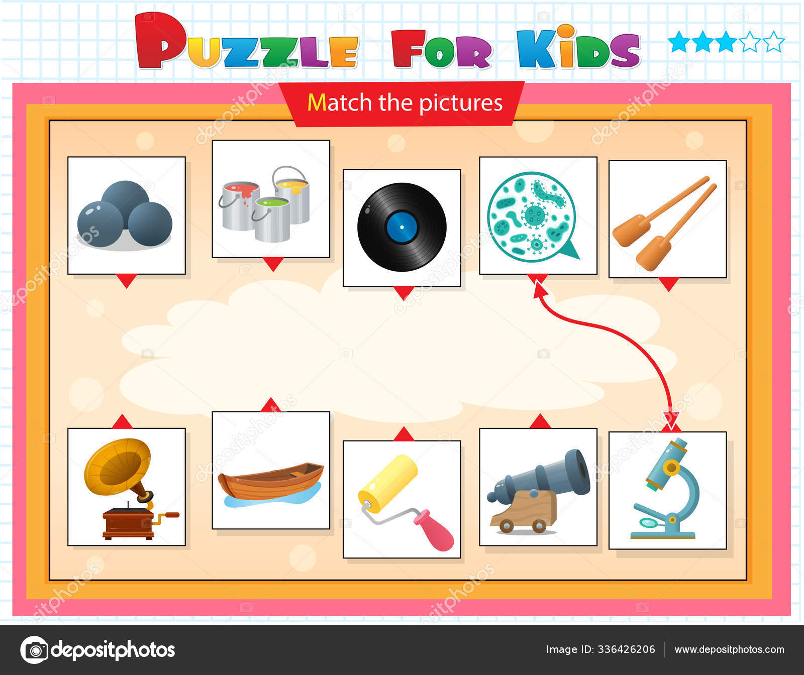 Matching game, education game for children. Puzzle for kids. Match the ...