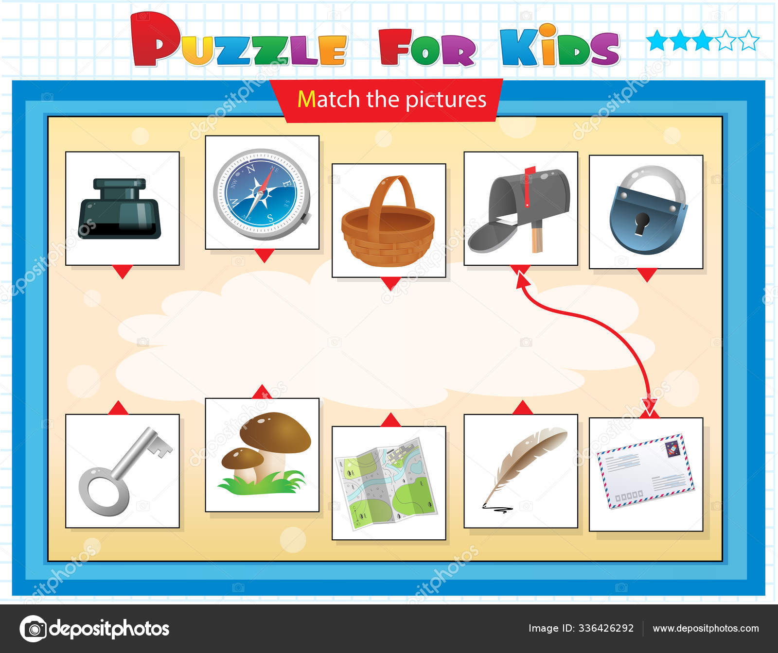 Matching game, education game for children. Puzzle for kids. Match the ...