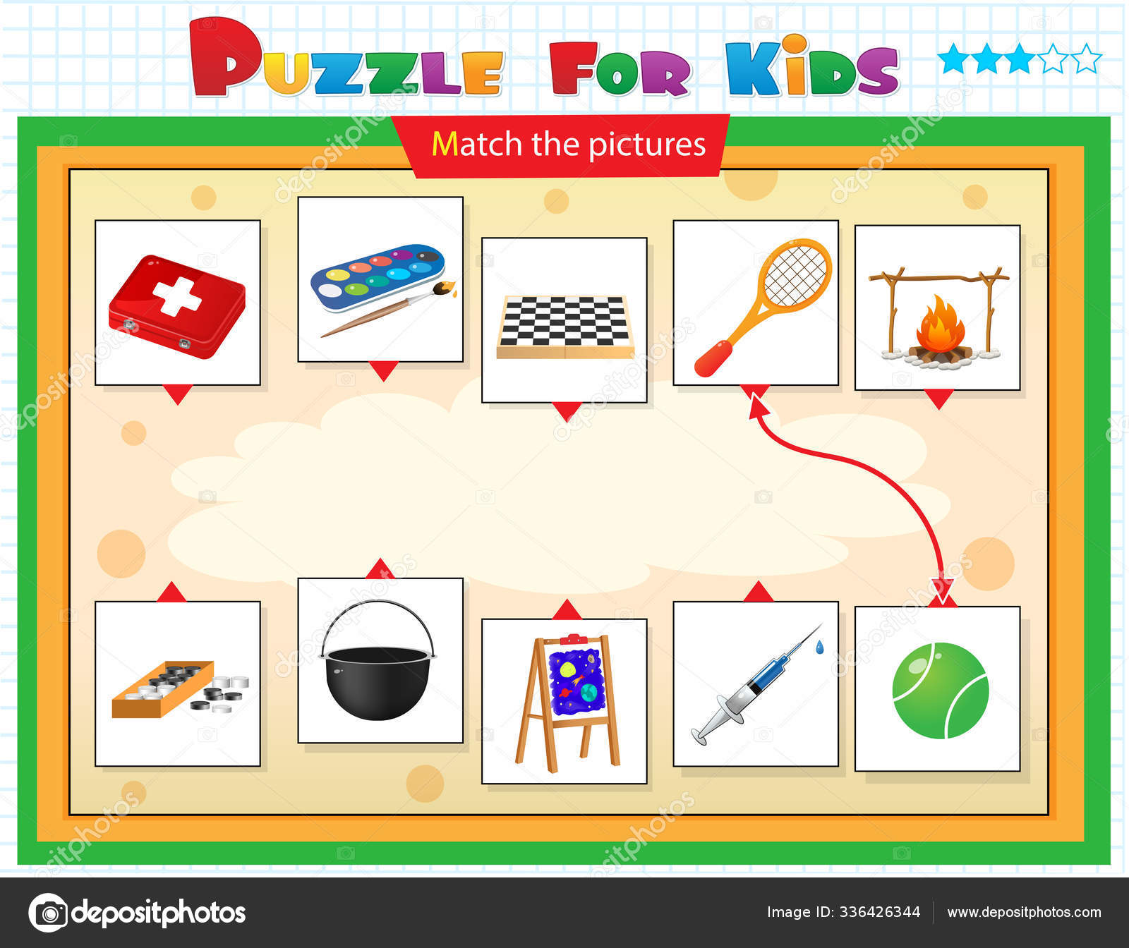 Matching game, education game for children. Puzzle for kids. Match the ...