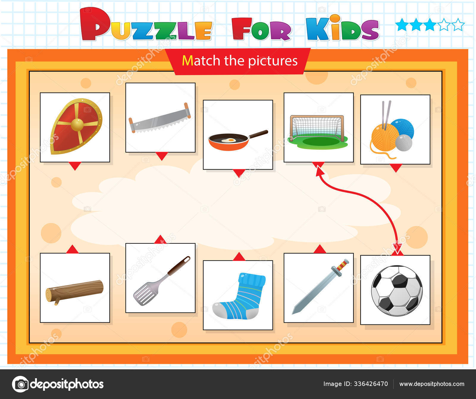 Matching game, education game for children. Puzzle for kids. Match the ...