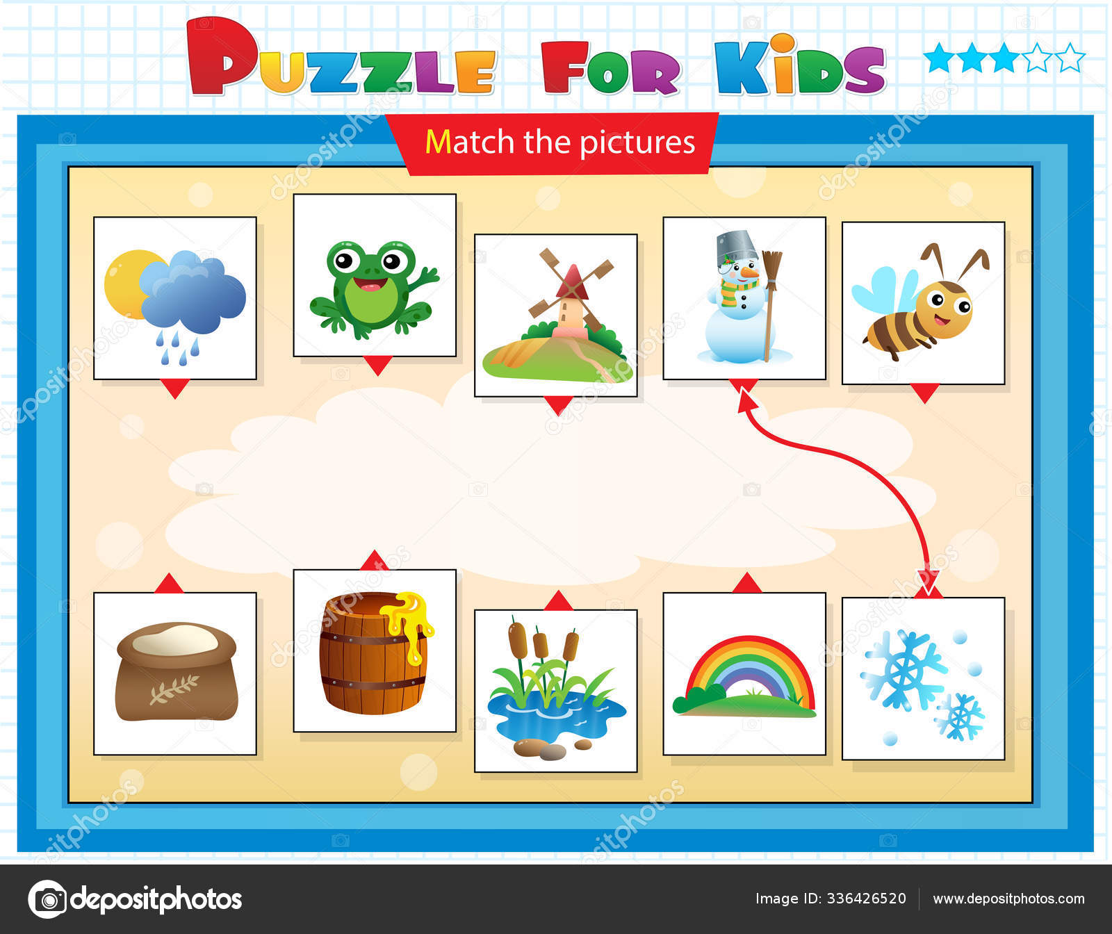 Matching game, education game for children. Puzzle for kids. Match the ...