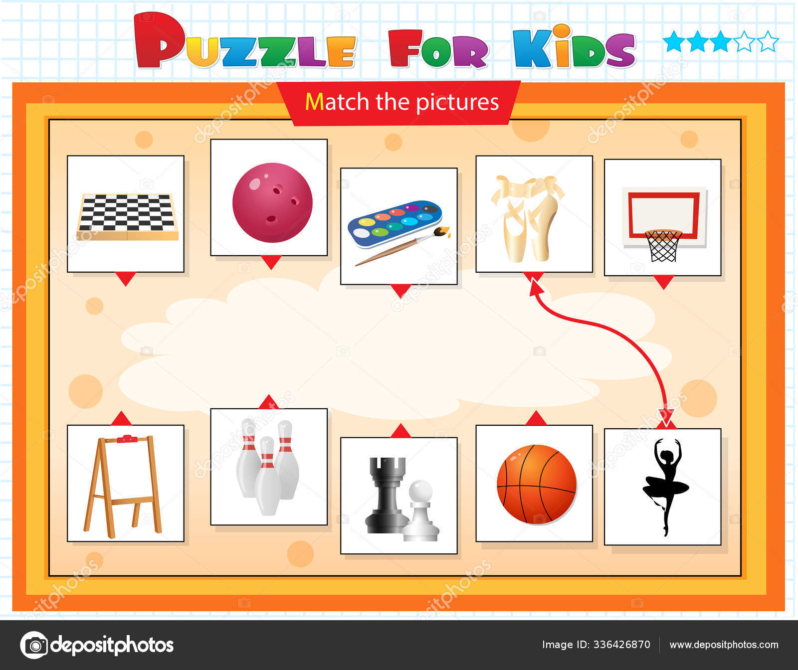 Matching game, education game for children. Puzzle for kids. Match the ...