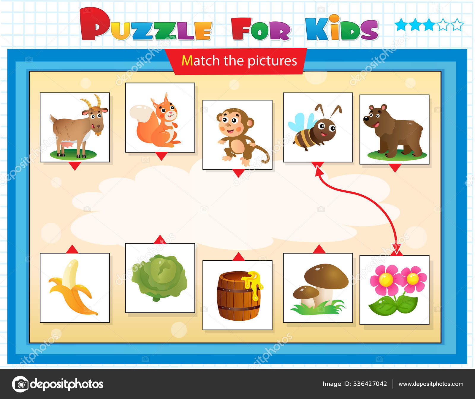 Matching game, education game for children. Puzzle for kids. Match the ...