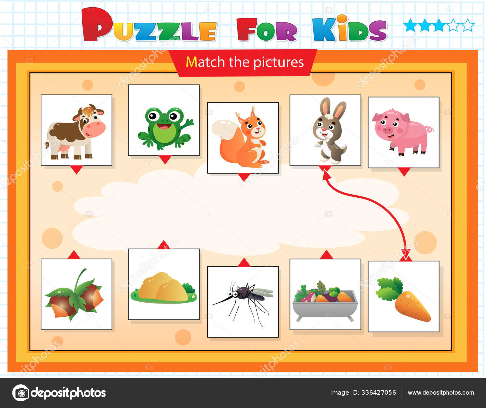 Matching game, education game for children. Puzzle for kids. Match the ...