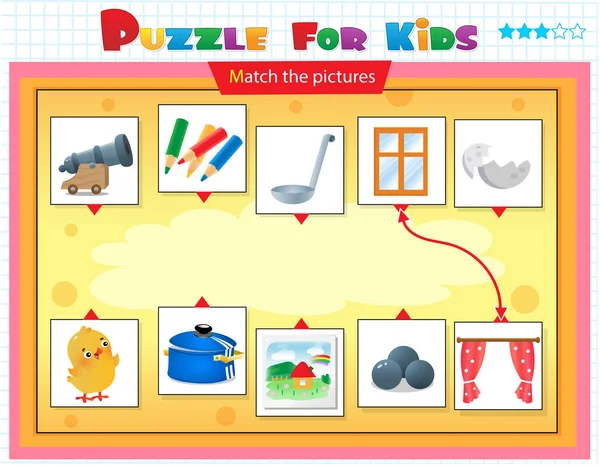 Matching game, education game for children. Puzzle for kids. Match the ...