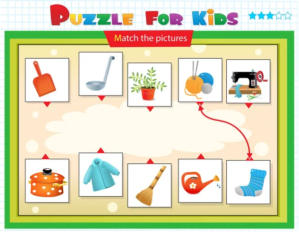 Matching game, education game for children. Puzzle for kids. Match the ...