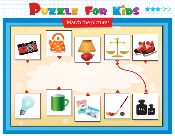 Matching game, education game for children. Puzzle for kids. Match the ...