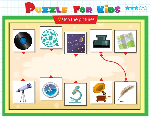 Matching game, education game for children. Puzzle for kids. Match the ...