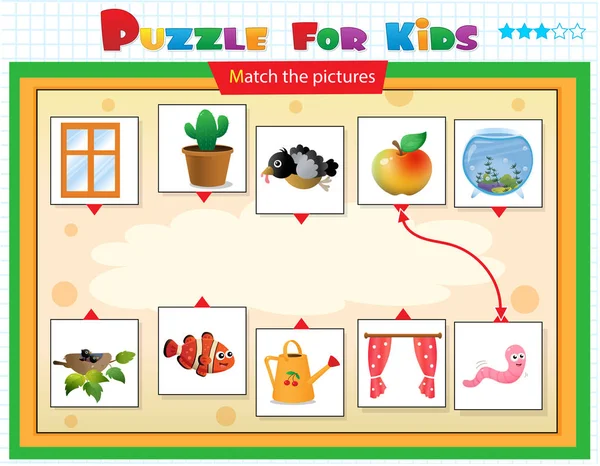 Matching game, education game for children. Puzzle for kids. Match the ...