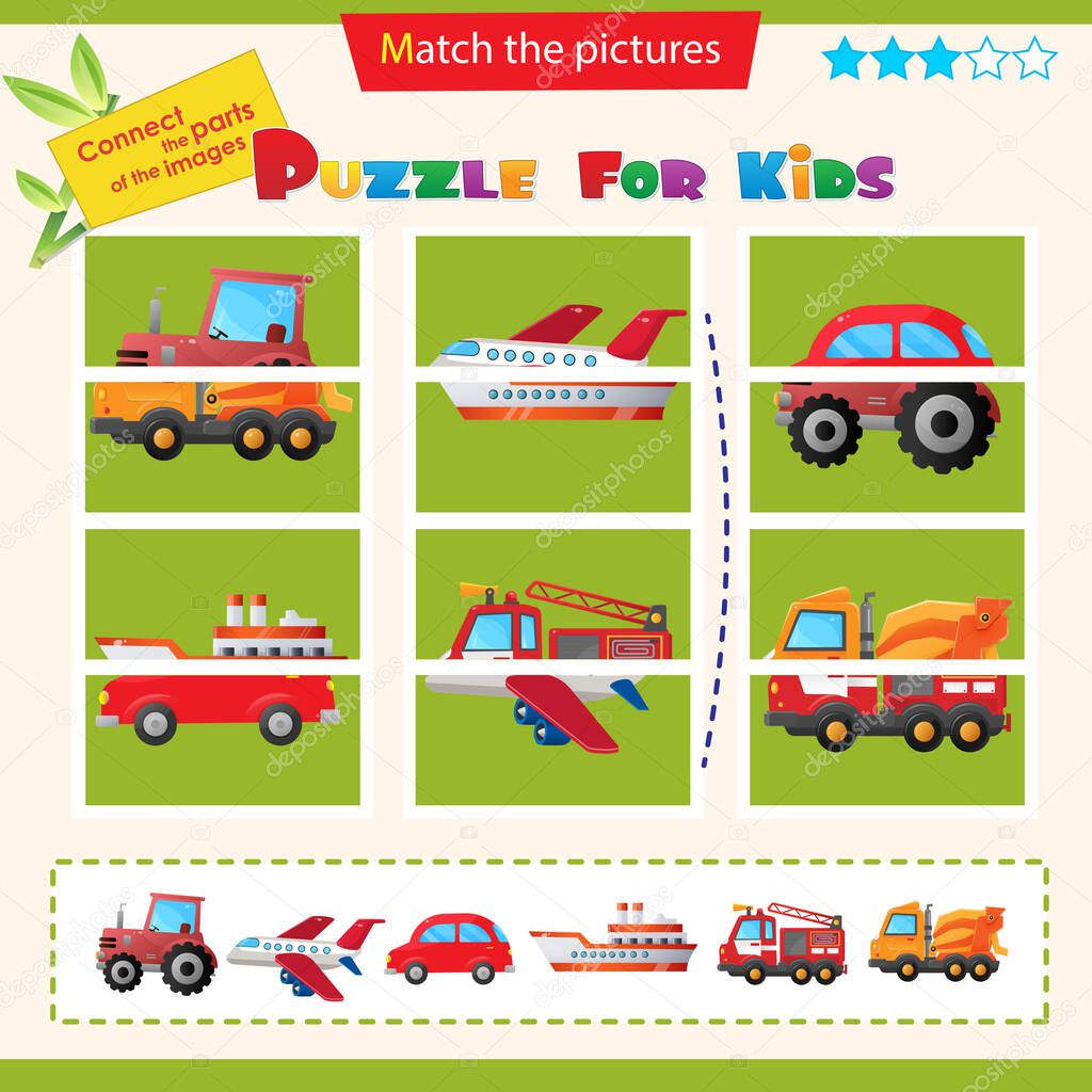 Juego a juego para los niños. Puzzle para niños. Coinciden con las ...