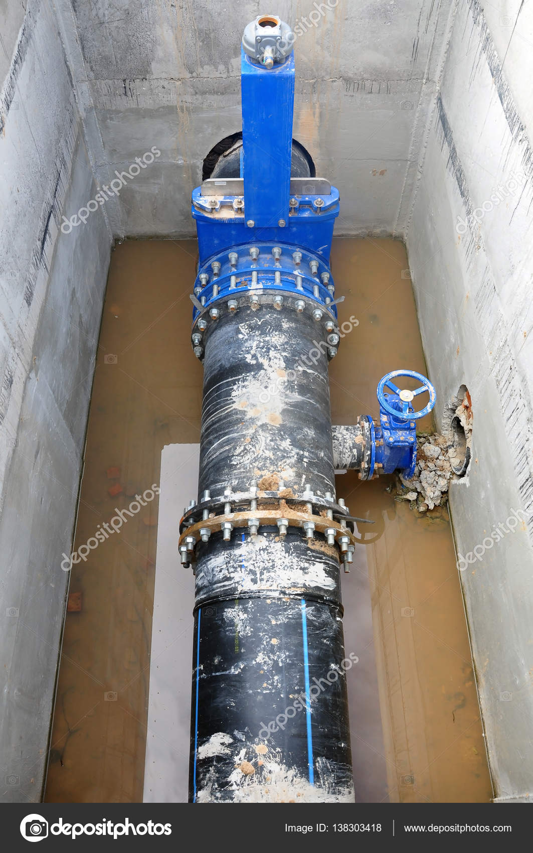 Distribution pipe and valves — Stock Photo © struvictory #138303418