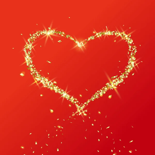 Heart of flying particles of gold — Stock Vector © radionastya #333811254