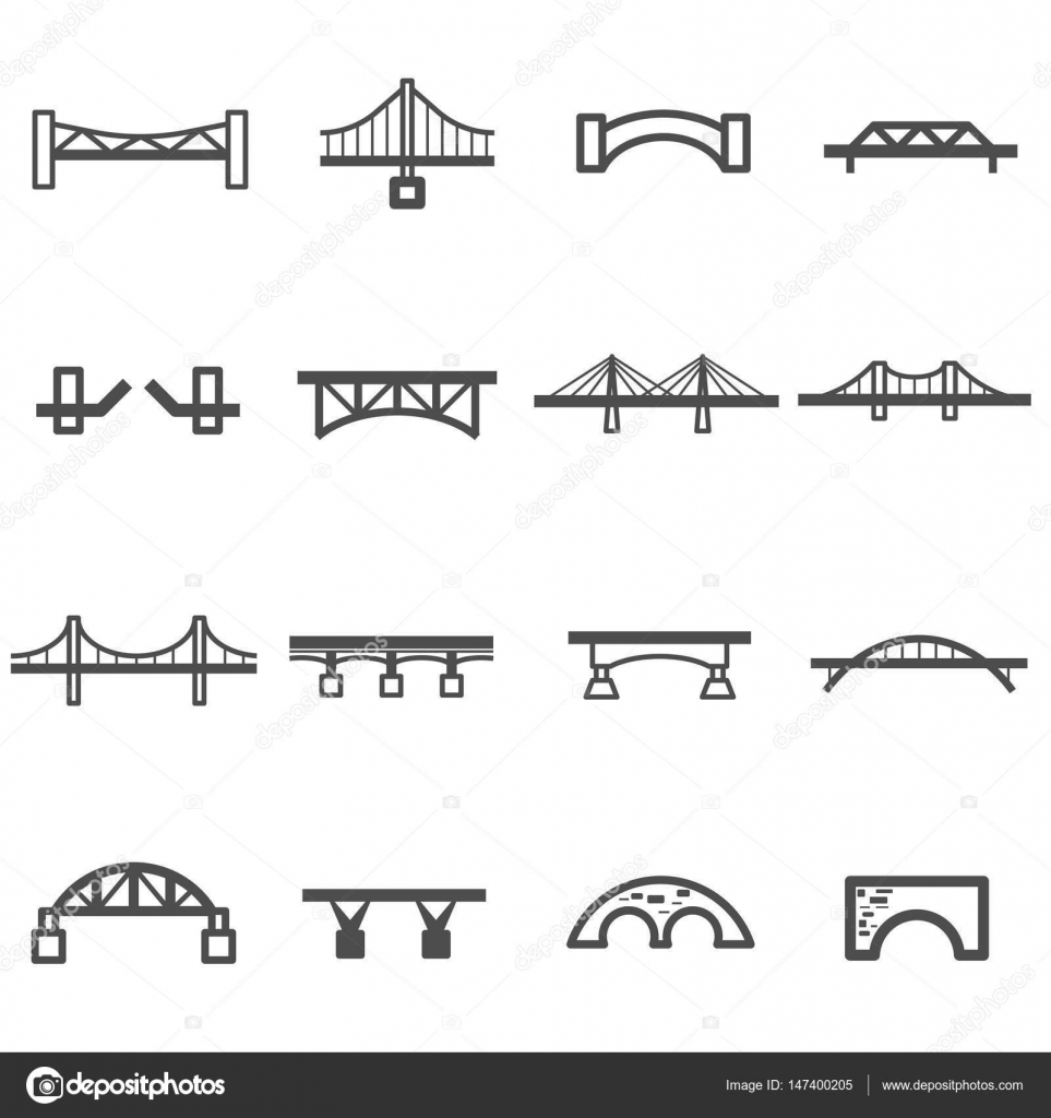 Bridge line icon set vector Stock Vector Image by ©chingraph #147400205