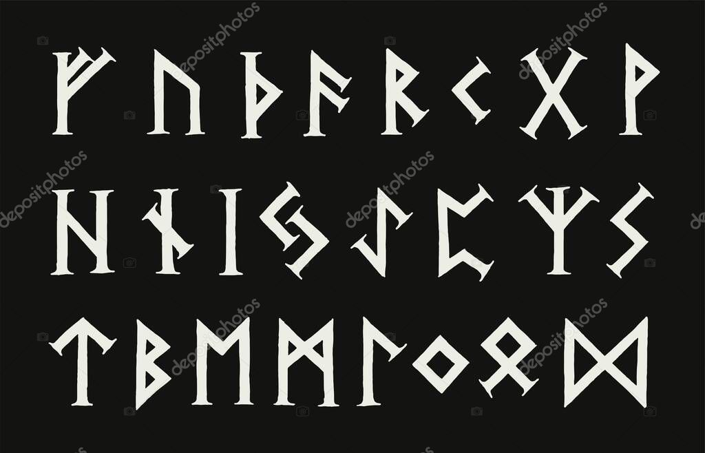 Las Runas Elder Futhark Antiguo Alfabeto Oculto Germánico Tipo Runas ...