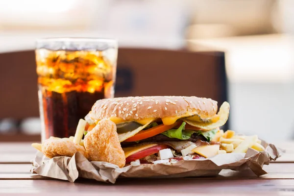 Appetizing burger and cold drink - Stock Image - Everypixel