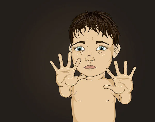 Scared Little Kid Drawing